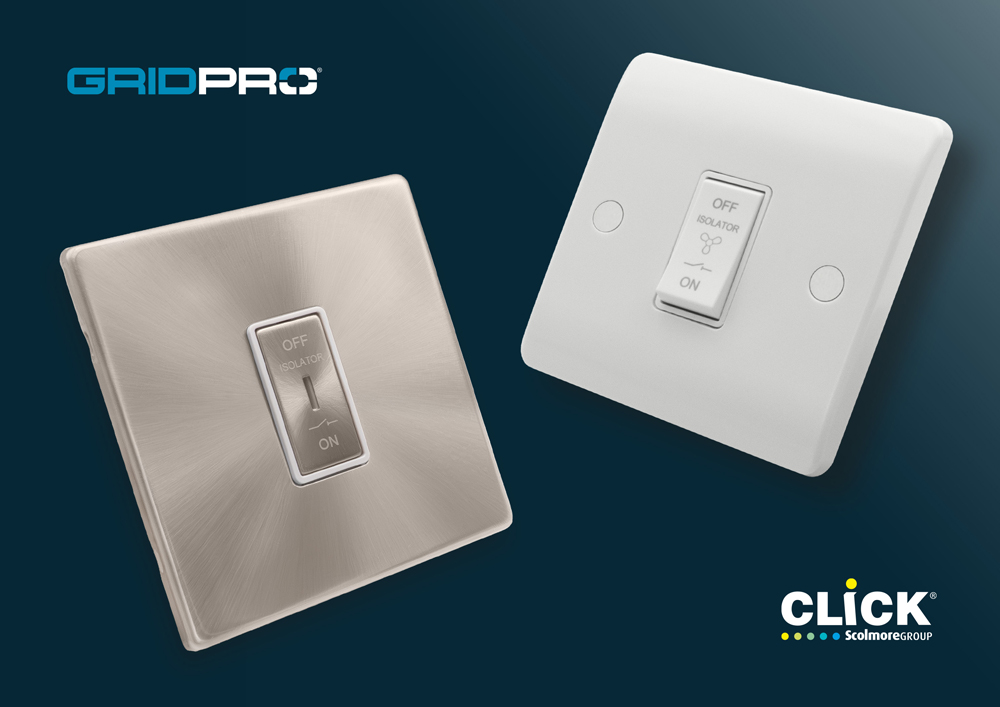 Click Scolmore adds 10A 3 Pole Fan Isolation Switches to GridPro range ...